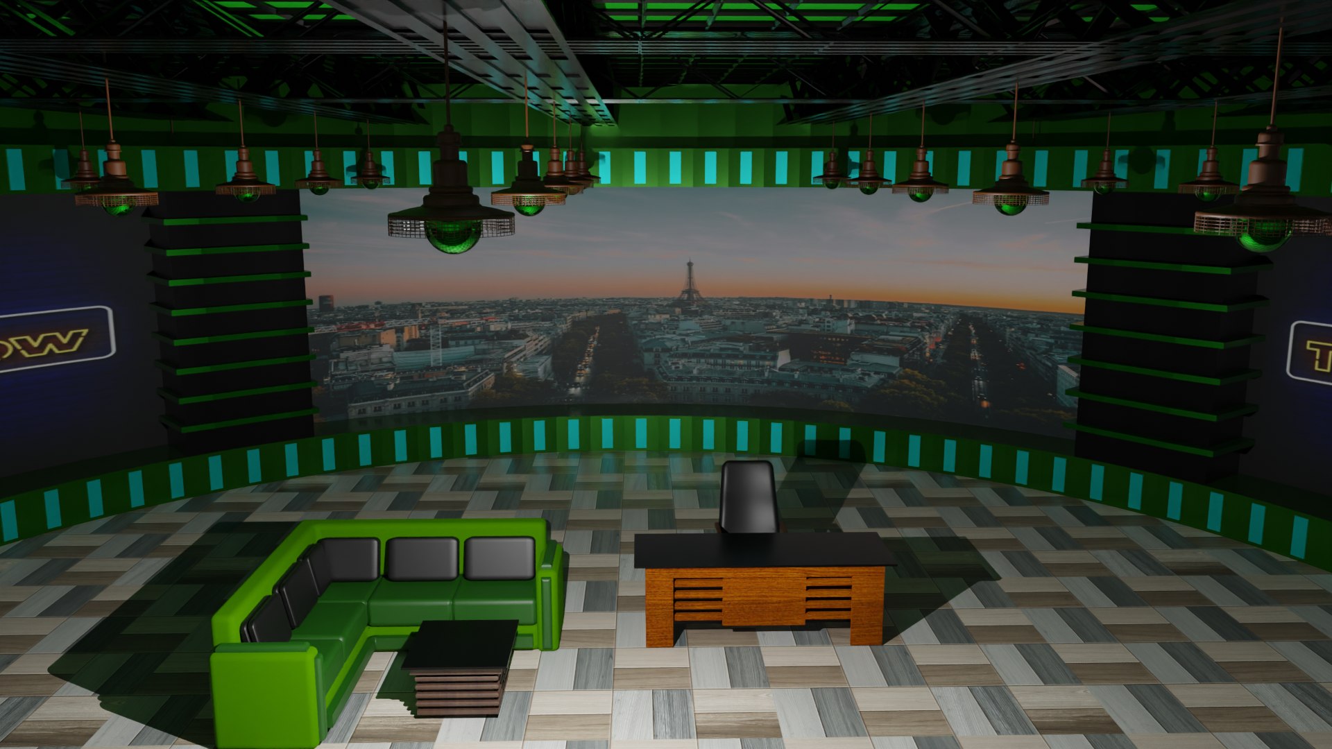 3D Model Talk Show TV Studio - TurboSquid 2161106