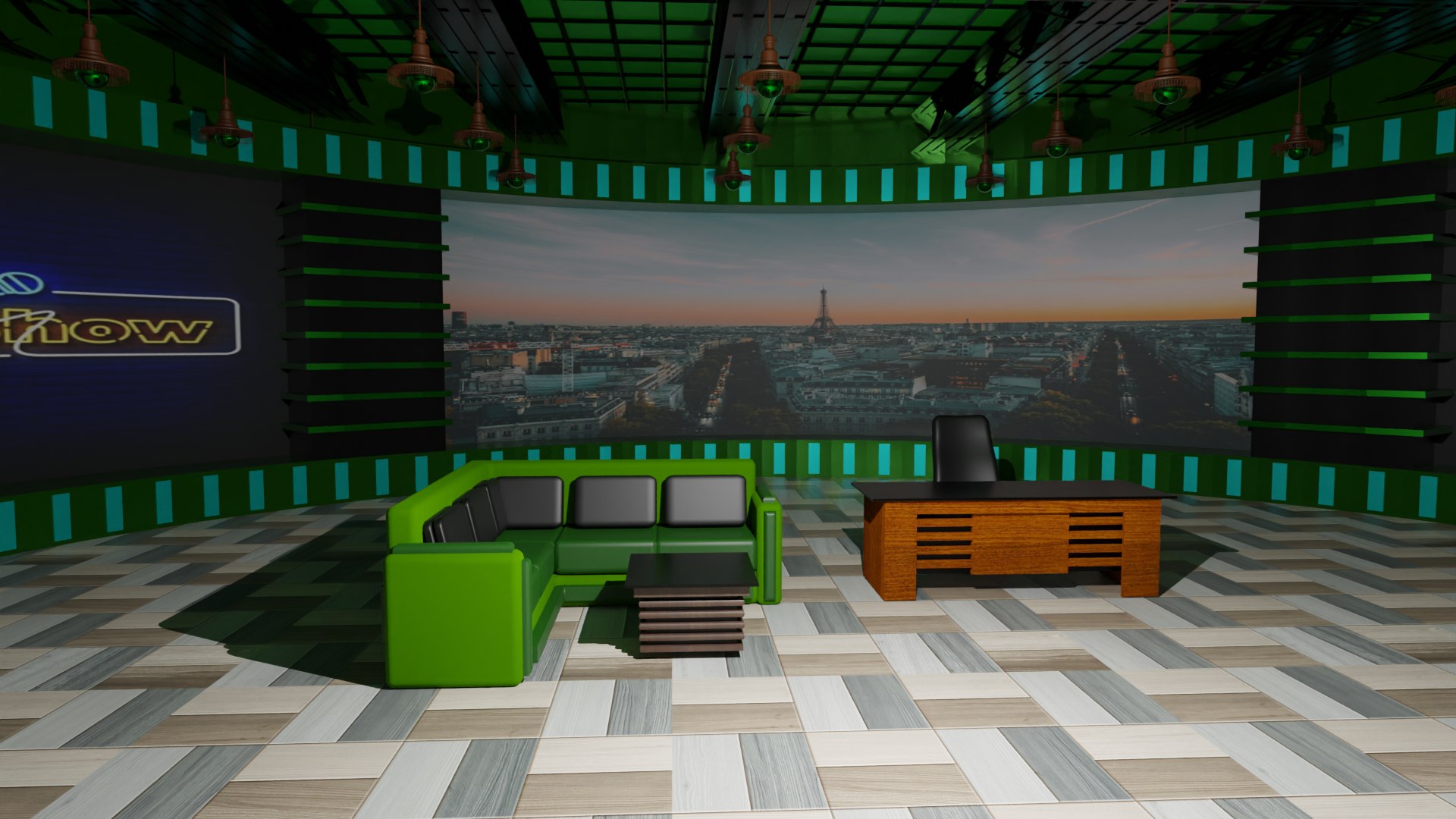 3D Model Talk Show TV Studio - TurboSquid 2161106