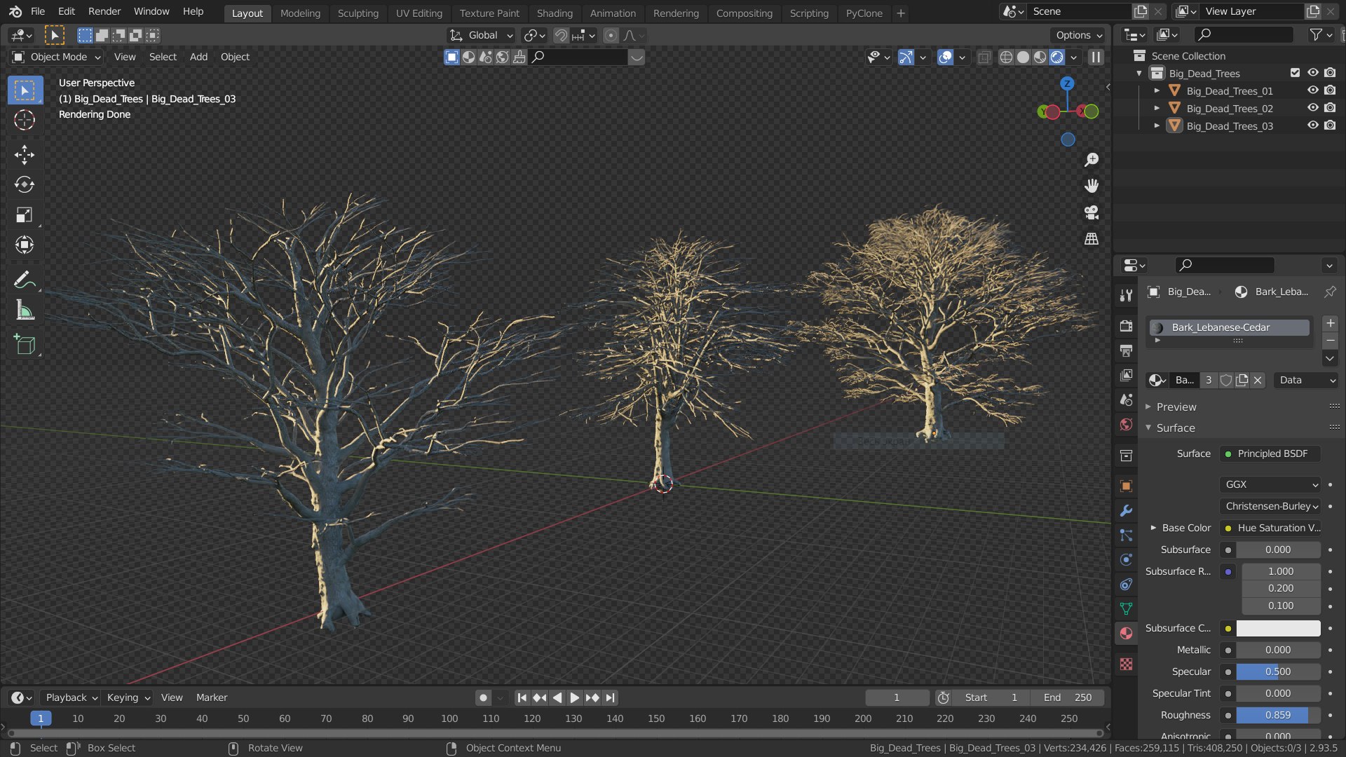 3D Big Dead Trees - TurboSquid 1815248