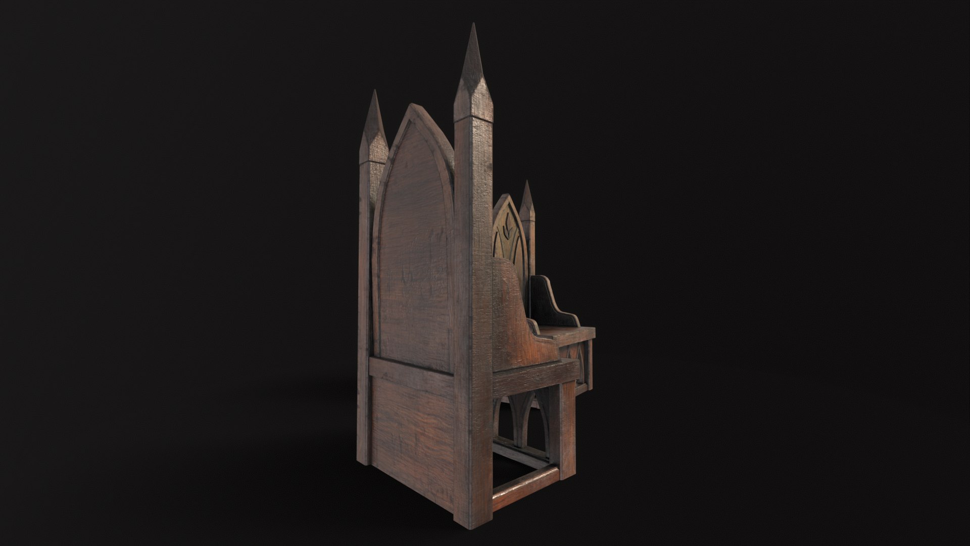 3D Gothic Church Chair - TurboSquid 2232008