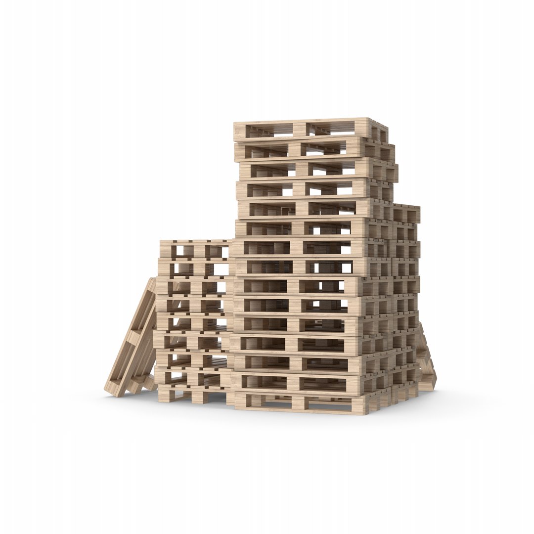 3D Stack Of Wooden Pallets - TurboSquid 2020426
