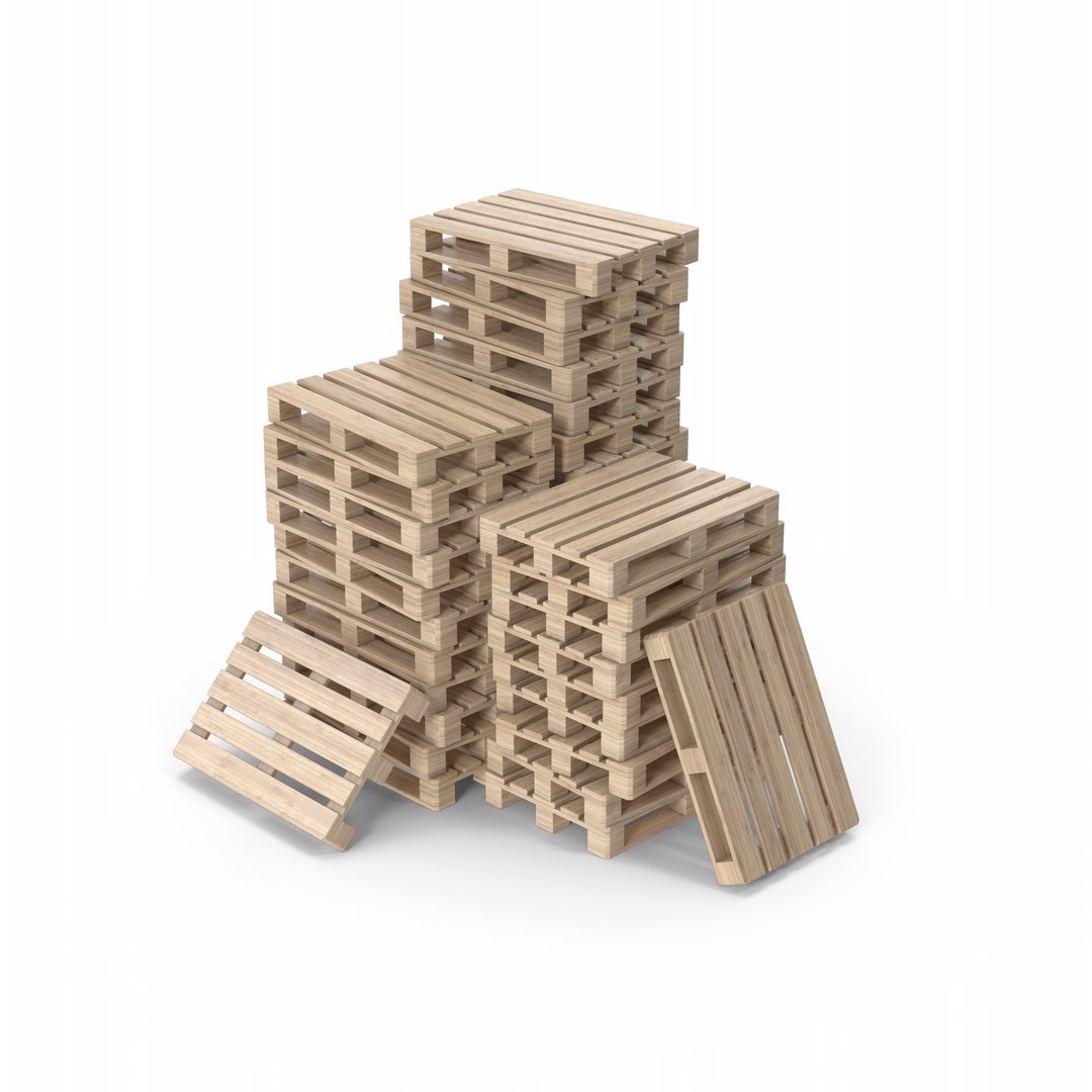 3D Stack Of Wooden Pallets - TurboSquid 2020426
