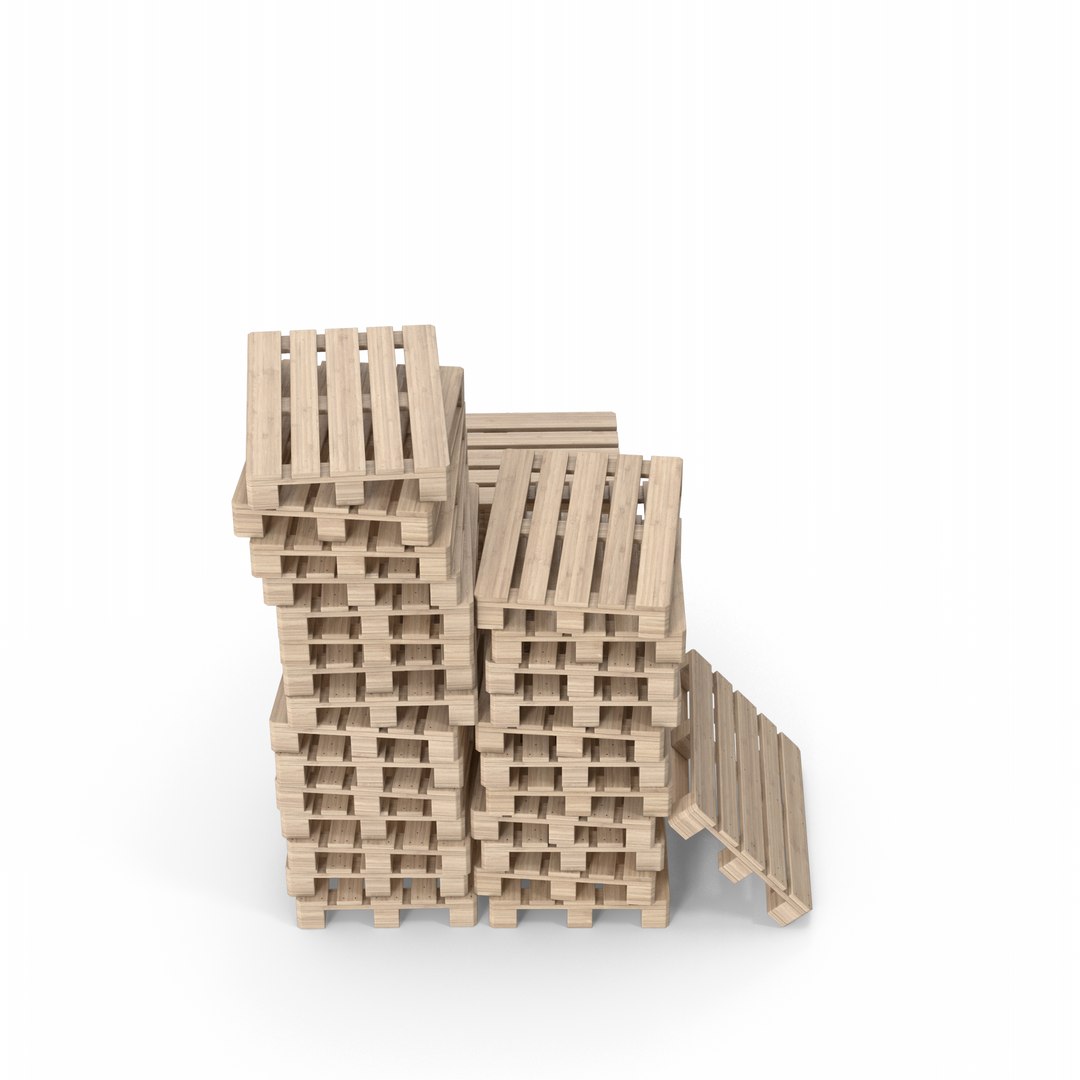 3D Stack Of Wooden Pallets - TurboSquid 2020426