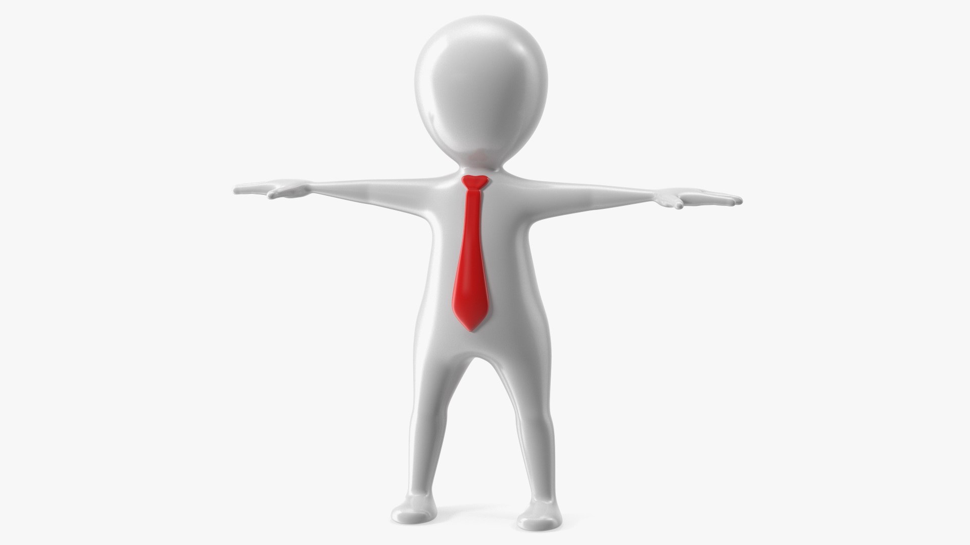 modelo 3d Stickman With Red Tie T-pose - TurboSquid 2063003