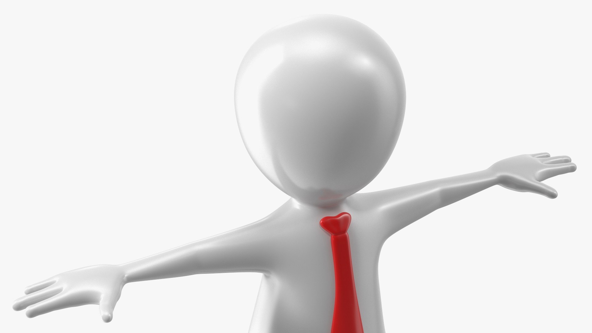 Stickman With Red Tie T-pose 3D model - TurboSquid 2063003