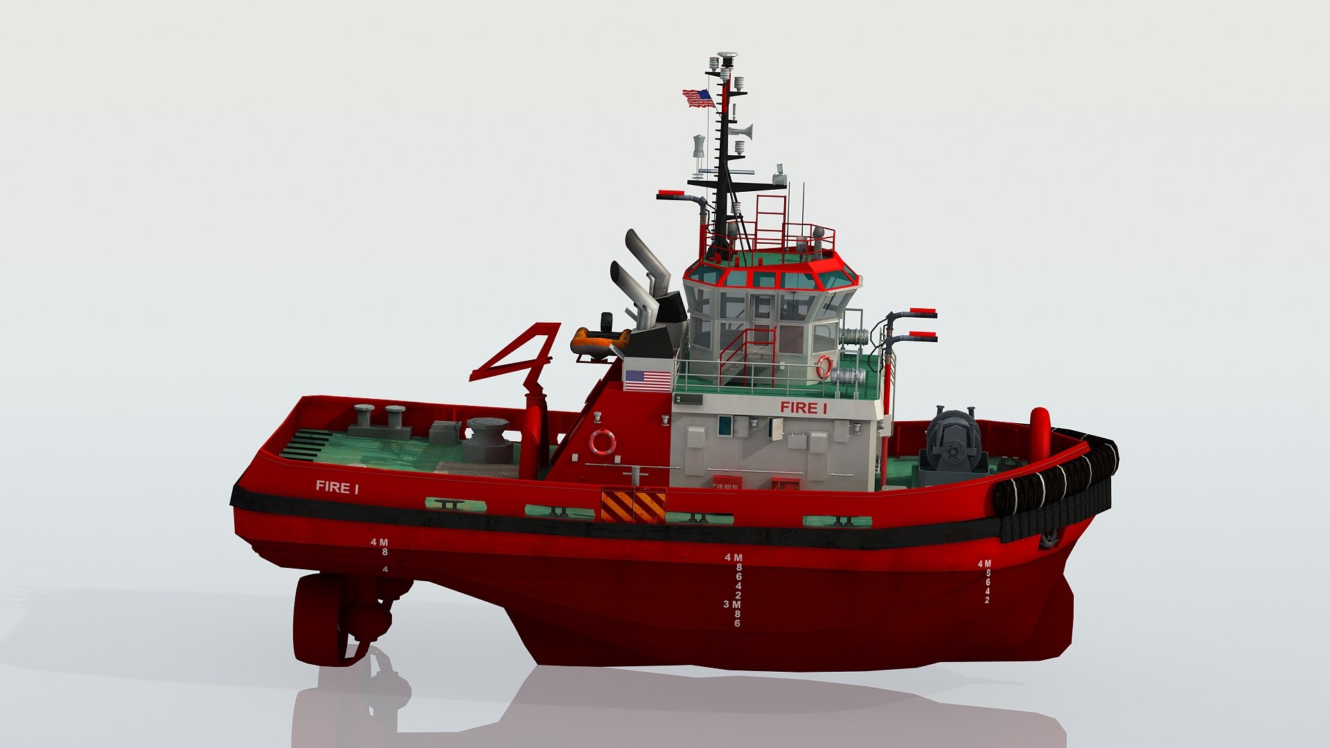 3D Fire Tug Boat - TurboSquid 1949773