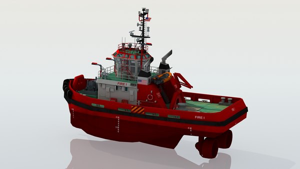 modelo 3d Fire Tug Boat - TurboSquid 1949773