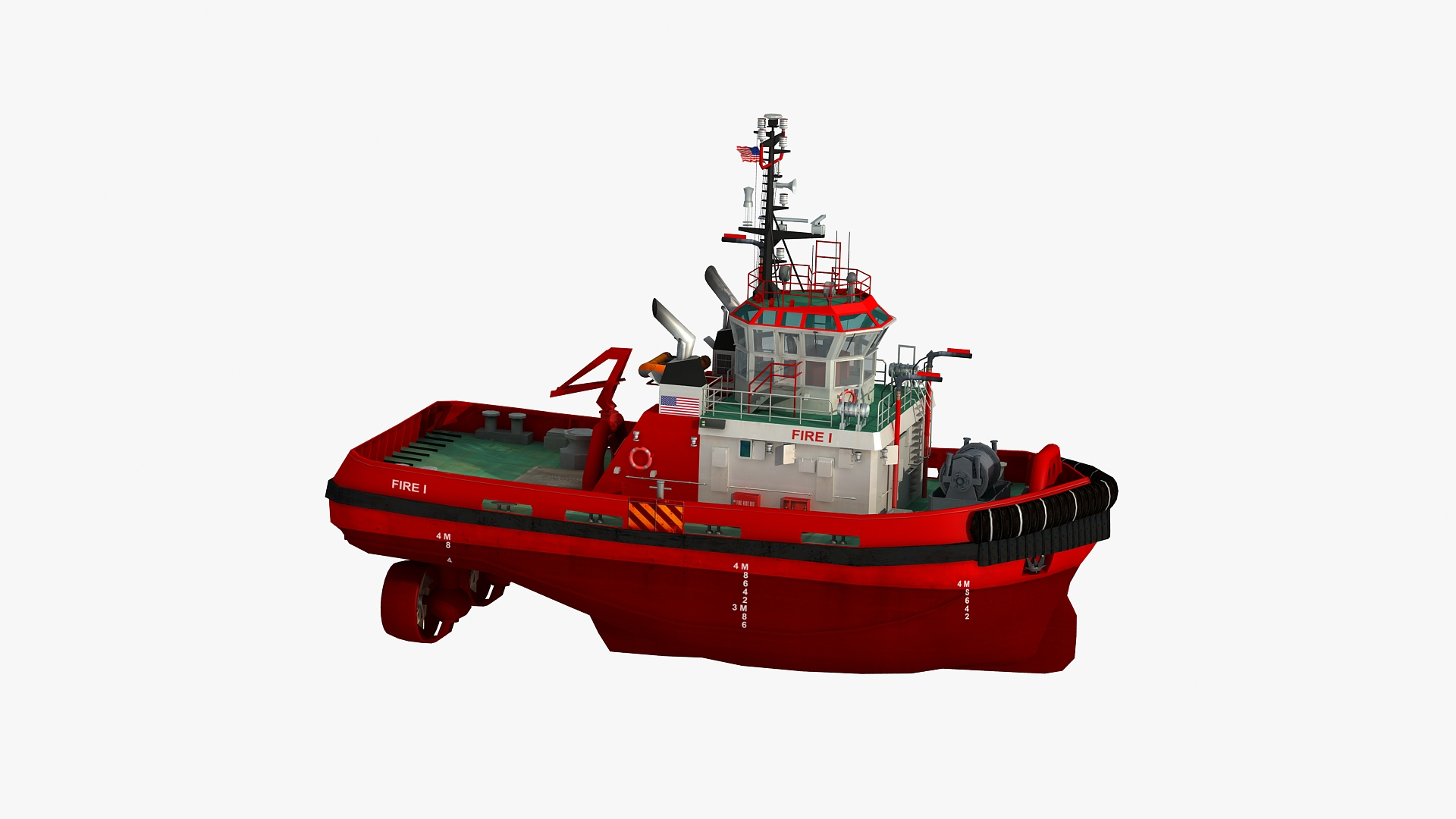 3D Fire Tug Boat - TurboSquid 1949773