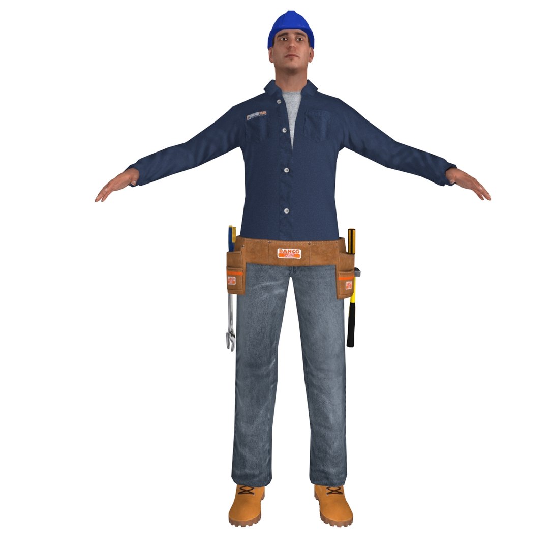 3d Worker Rigged Man