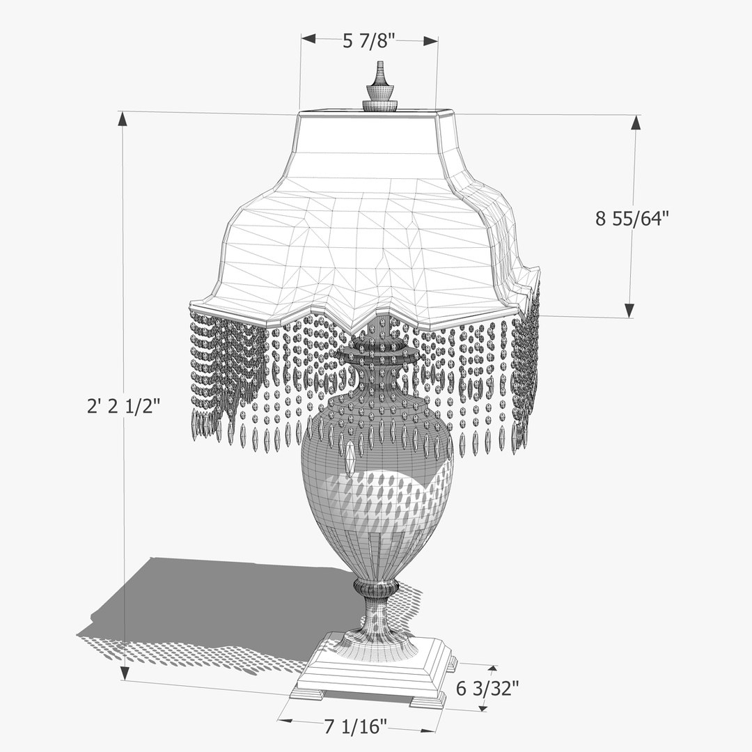 victorian beaded lamp lights 3d model