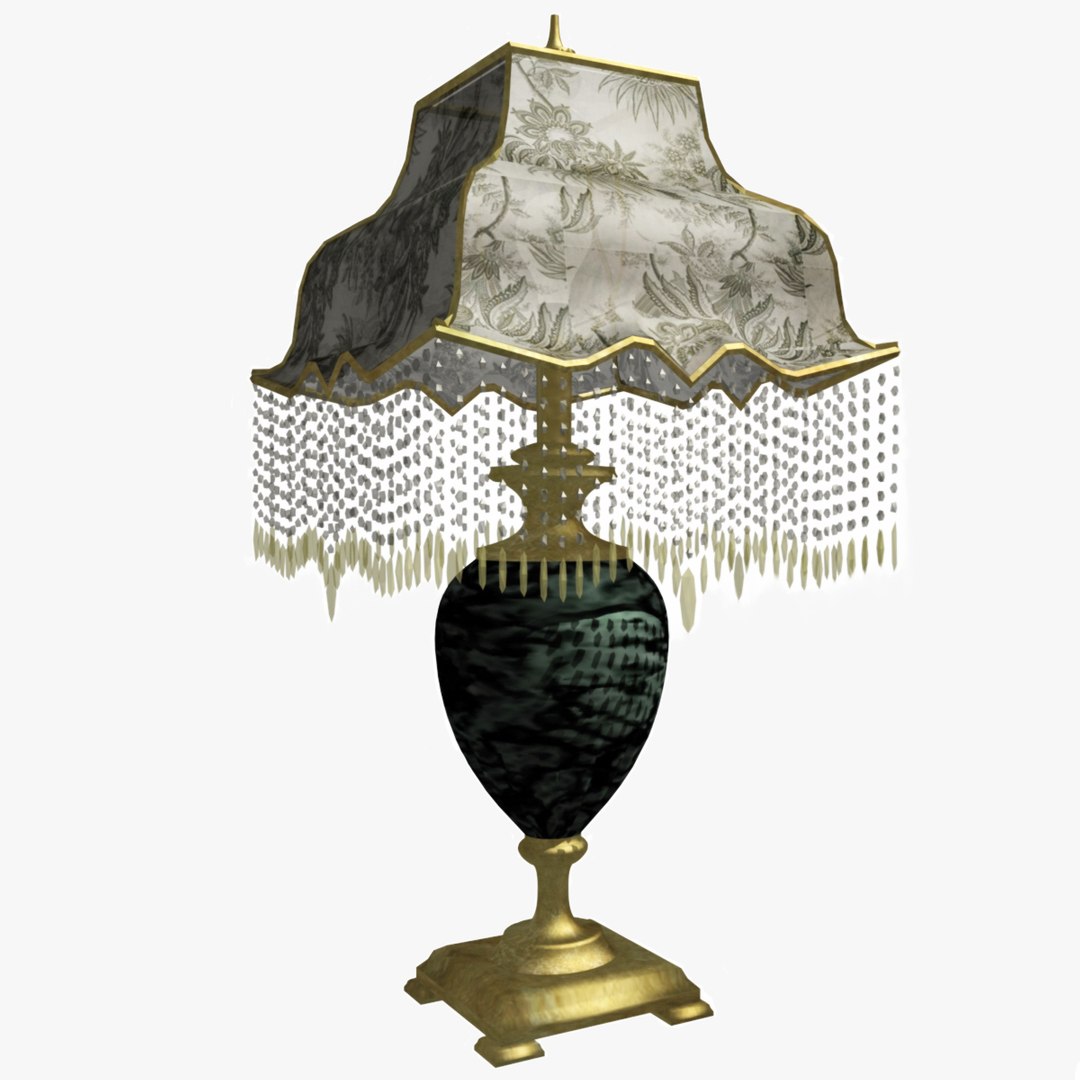 victorian beaded lamp lights 3d model