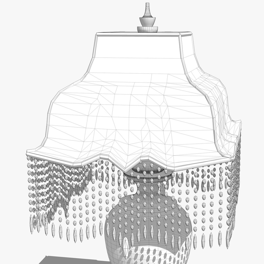victorian beaded lamp lights 3d model