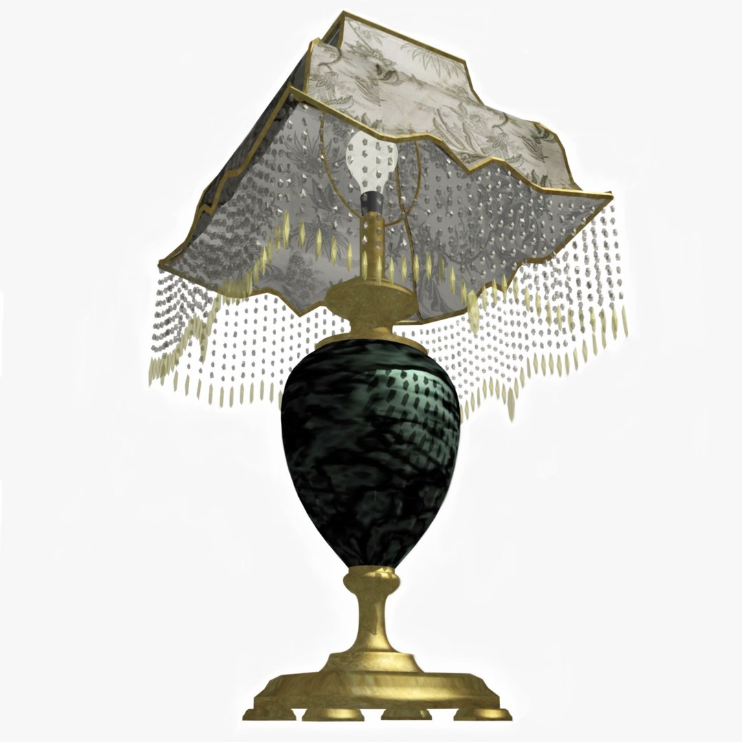 victorian beaded lamp lights 3d model