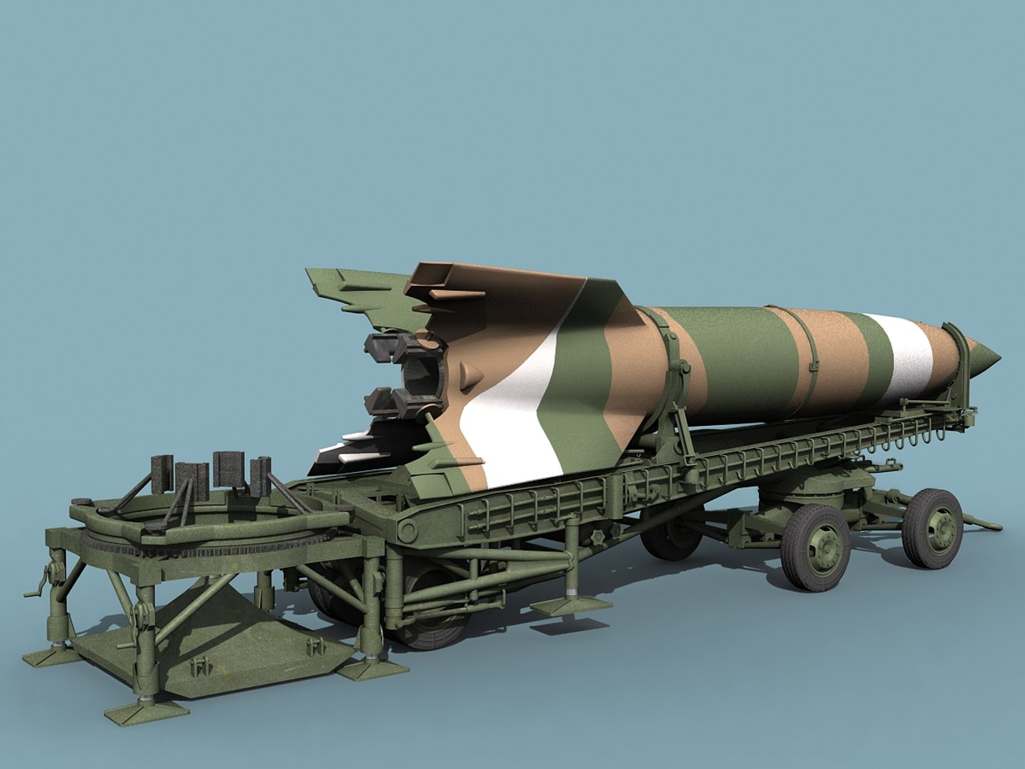 3dsmax German V-2 Missile Wwii