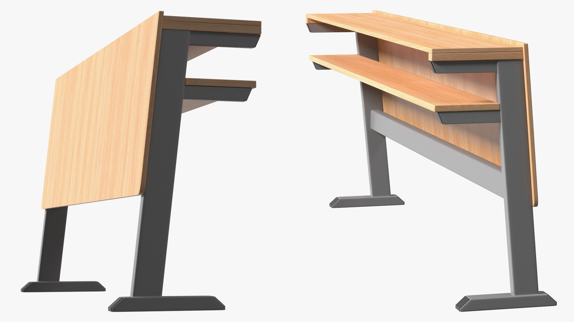 3D University Seating System Table For Three Seats - TurboSquid 1919095