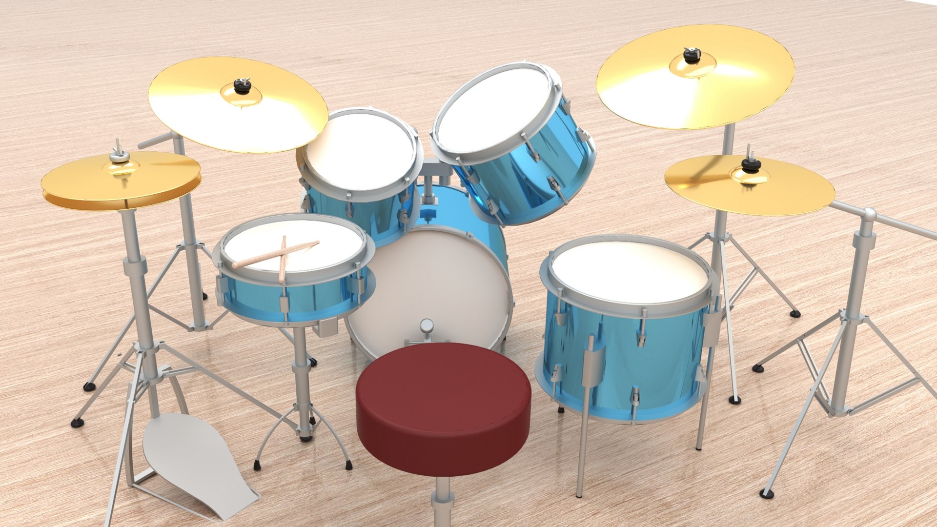 3D Model Drum Set - TurboSquid 1761170