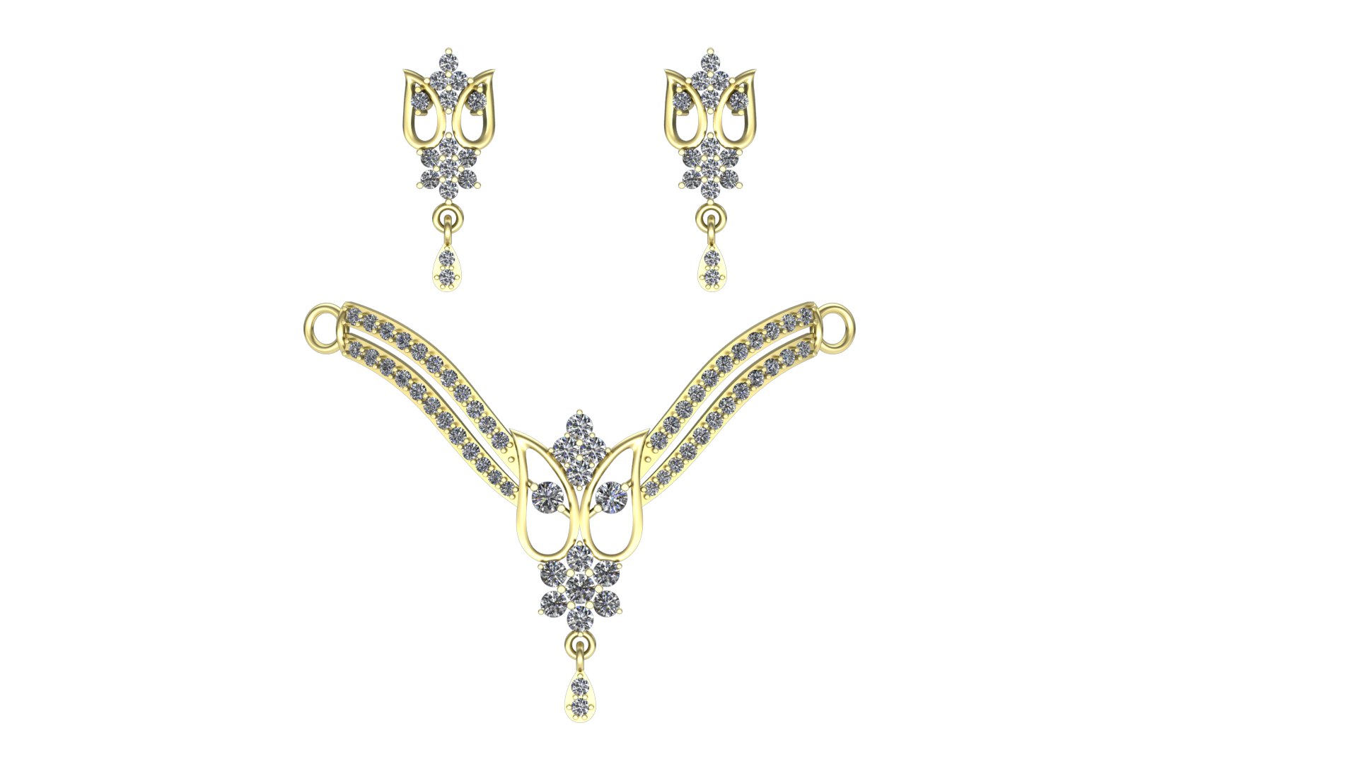3D Model Necklace Pendant Diamonds - TurboSquid 1296628
