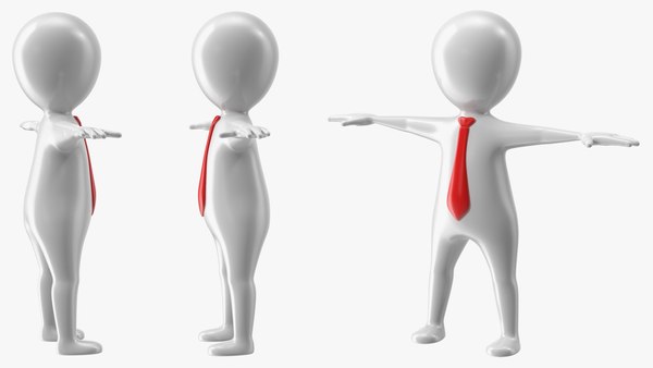 Stickman With Red Tie Rigged 3D model - TurboSquid 1893587
