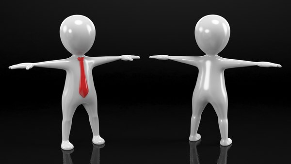 Stickman With Red Tie Rigged 3D model - TurboSquid 1893587