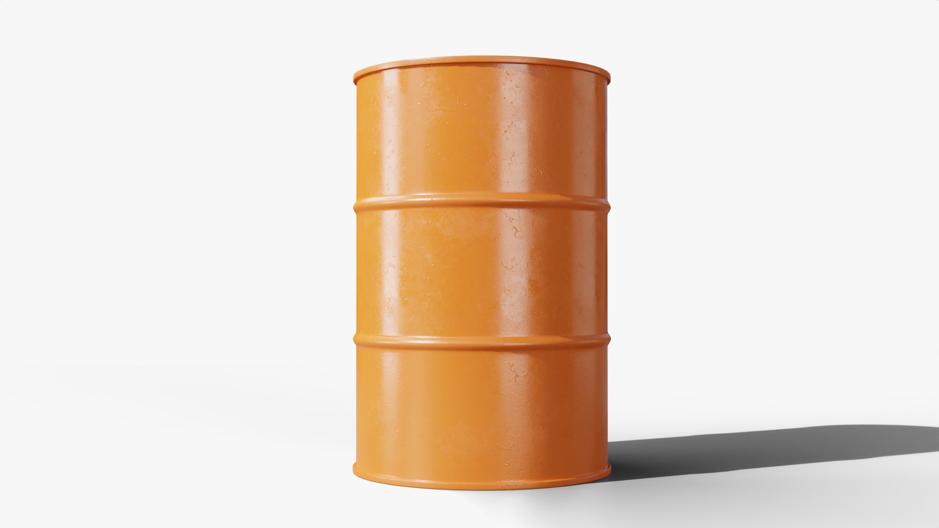 Steel Barrel - Orange - Clean 3D - TurboSquid 2118340