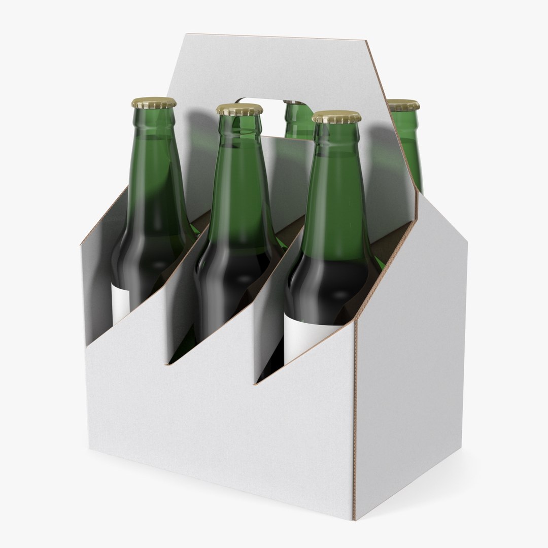 Cardboard Carrier Box with Beer Bottles 3D model - TurboSquid 1999891