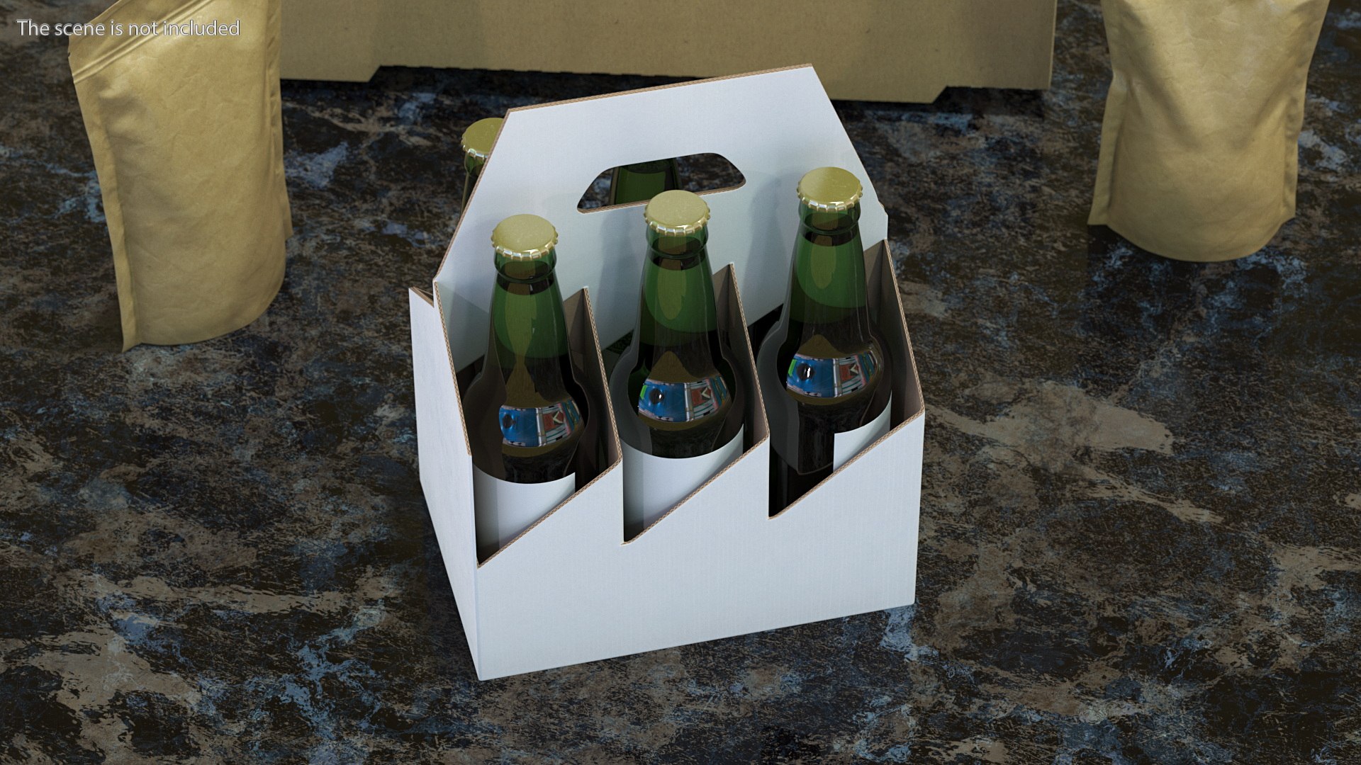 Cardboard Carrier Box with Beer Bottles 3D model - TurboSquid 1999891