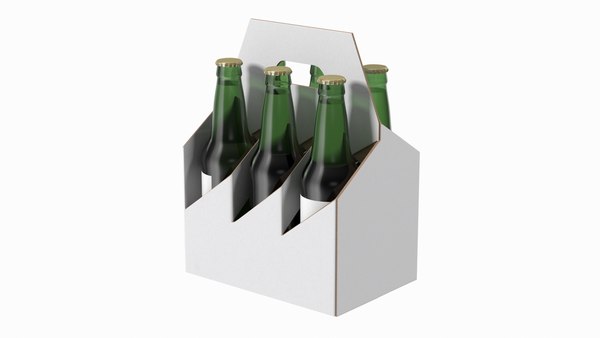 Cardboard Carrier Box with Beer Bottles 3D model - TurboSquid 1999891