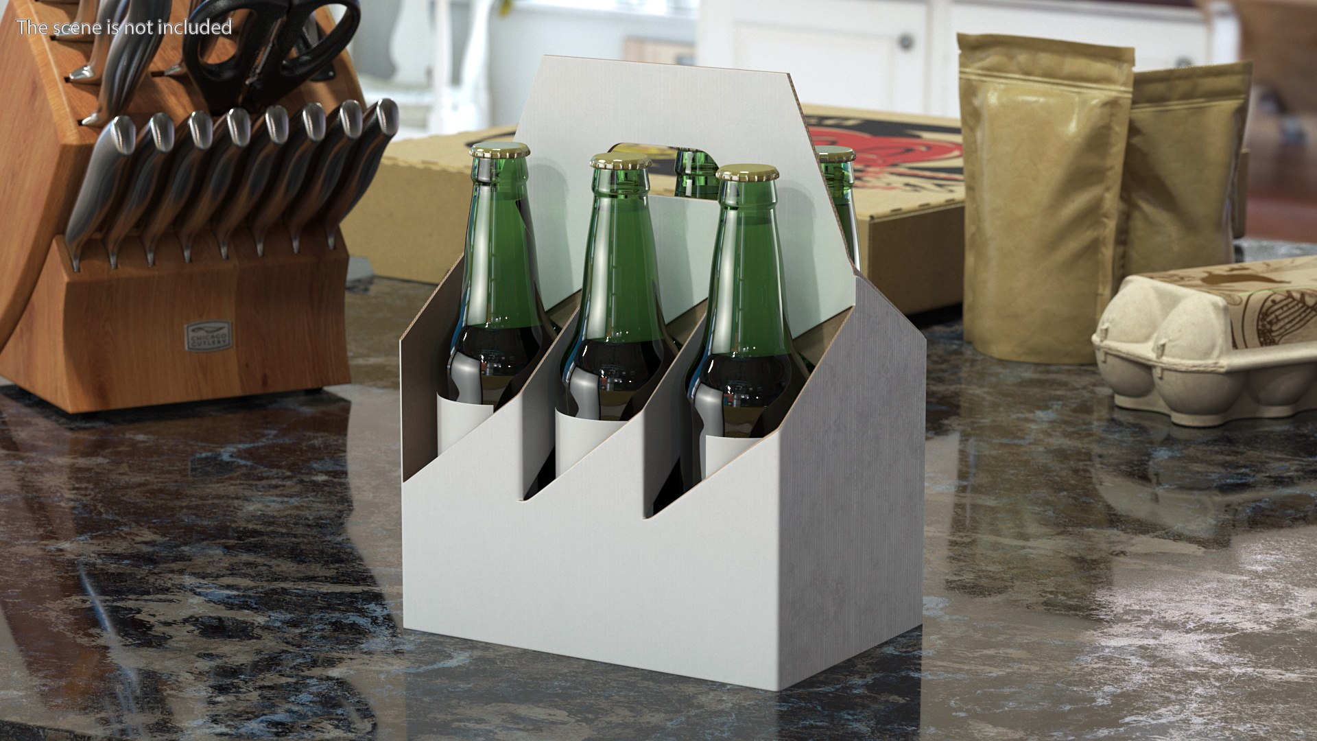Cardboard Carrier Box with Beer Bottles 3D model - TurboSquid 1999891