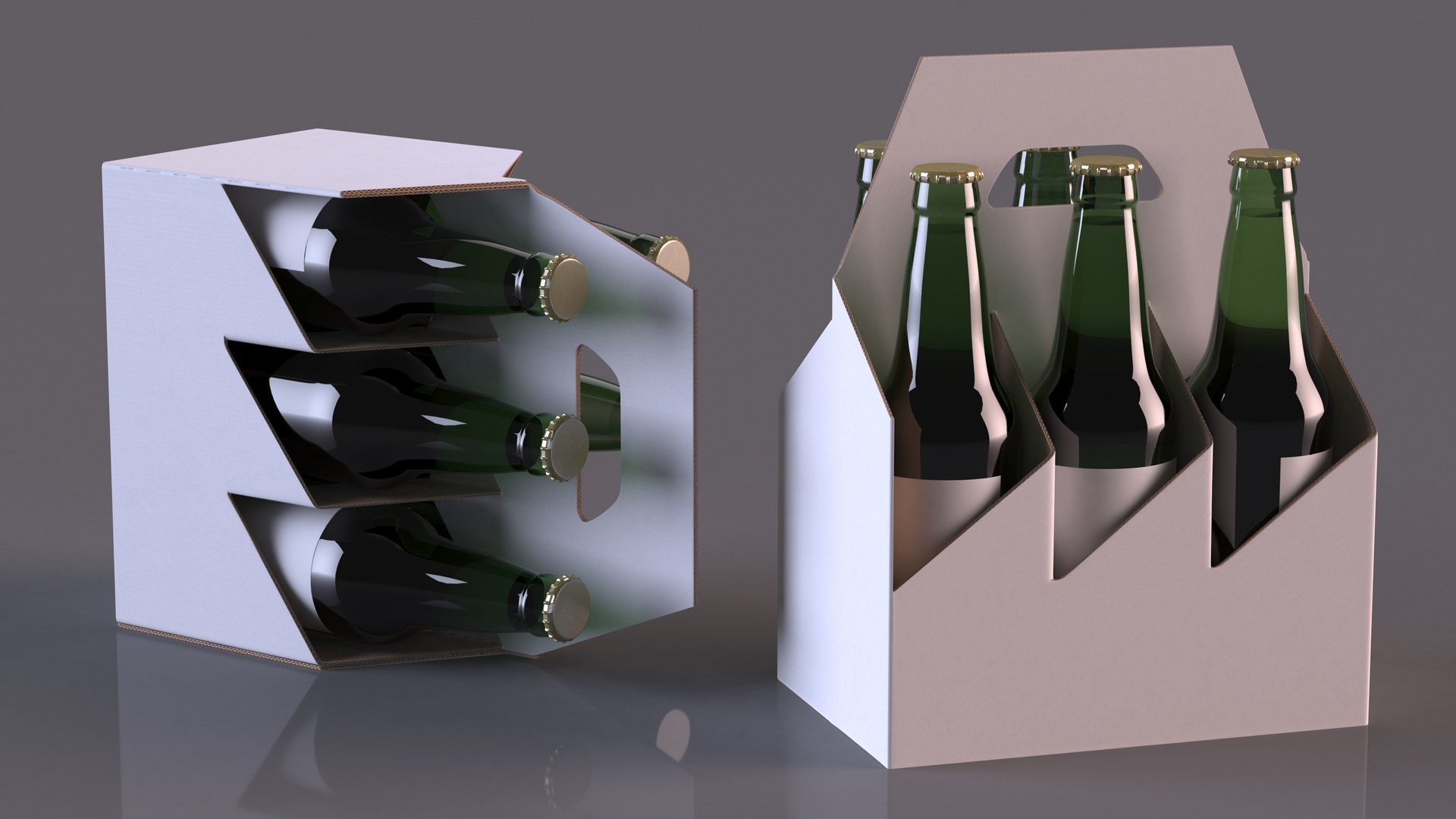 Cardboard Carrier Box With Beer Bottles 3D Model - TurboSquid 1999891