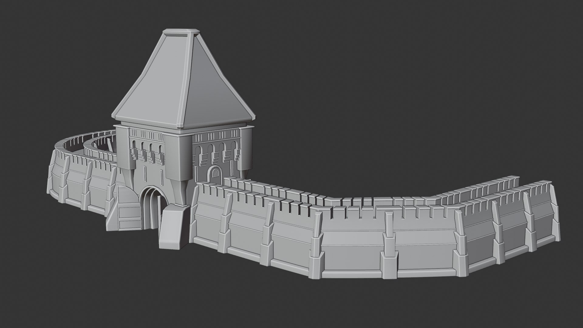 Medieval Walls Gates Asset Pack 3D Model - TurboSquid 2241461
