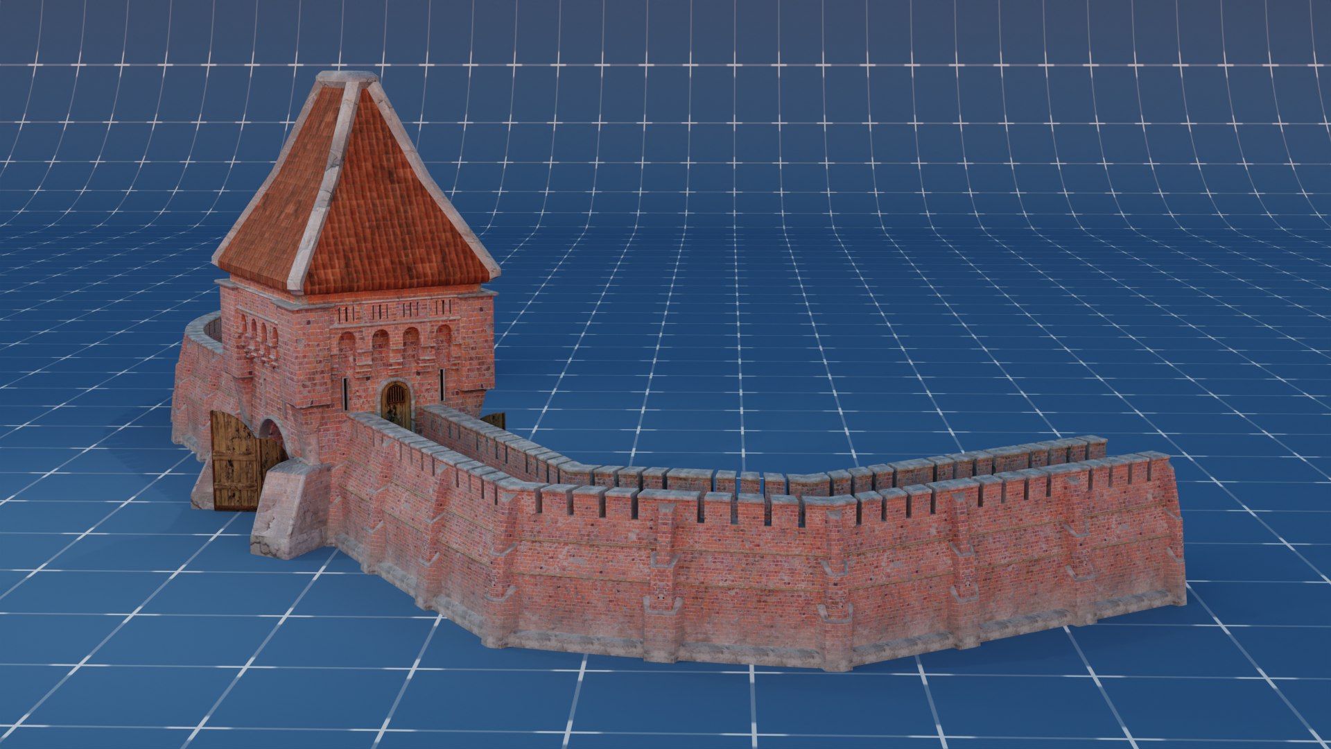Medieval Walls Gates Asset Pack 3D Model - TurboSquid 2241461