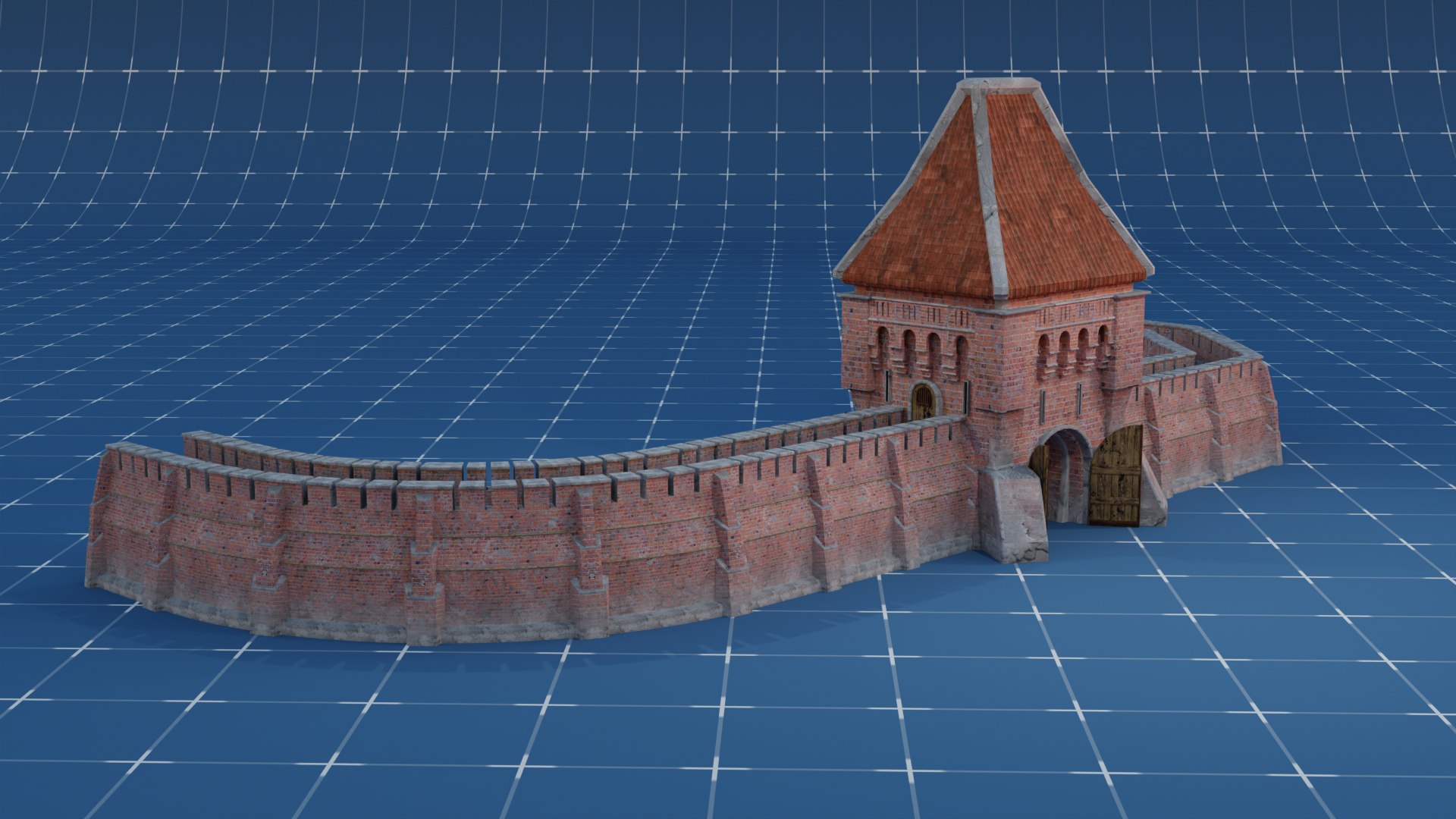 Medieval Walls Gates Asset Pack 3D Model - TurboSquid 2241461