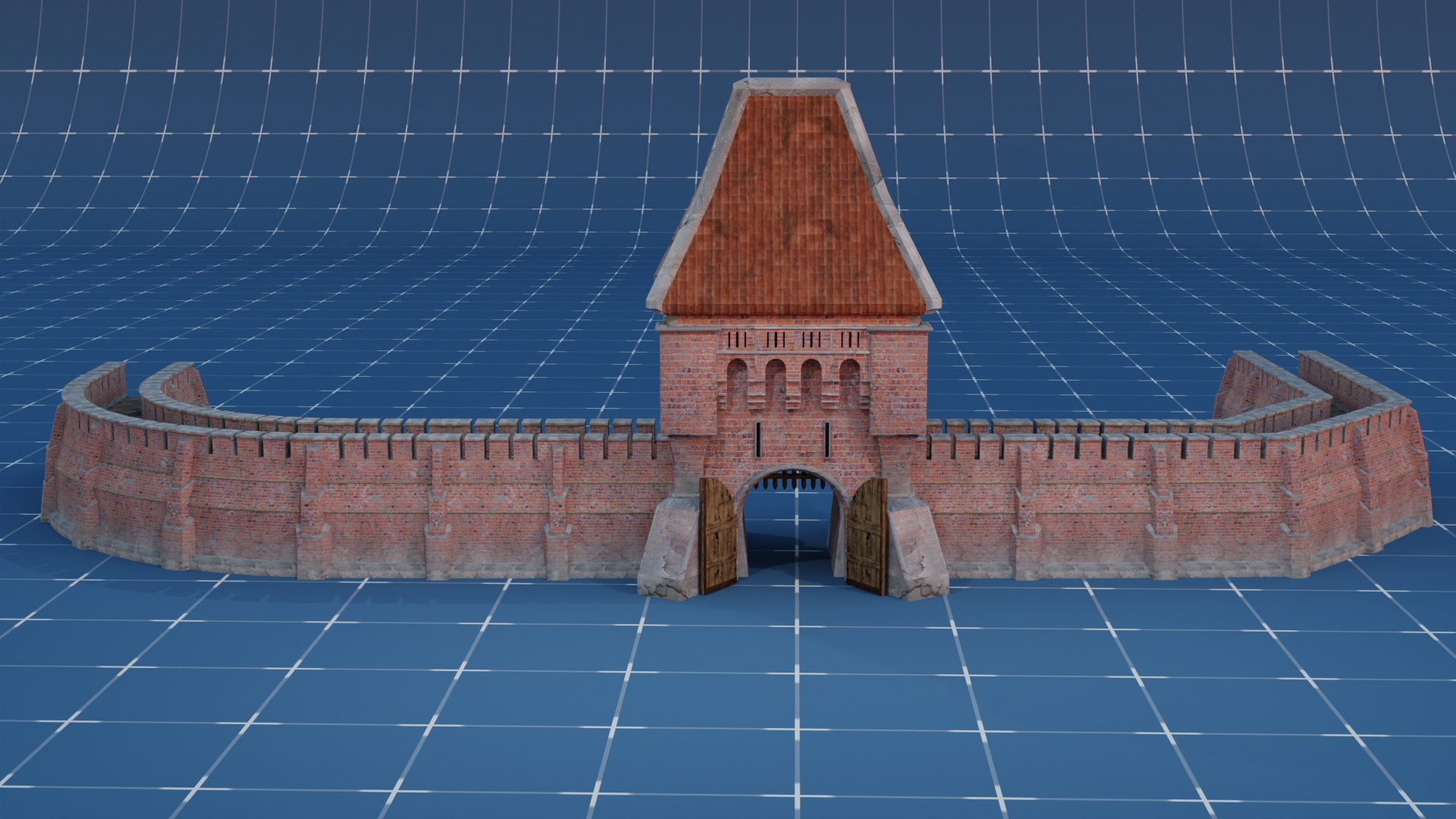 Medieval Walls Gates Asset Pack 3D Model - TurboSquid 2241461