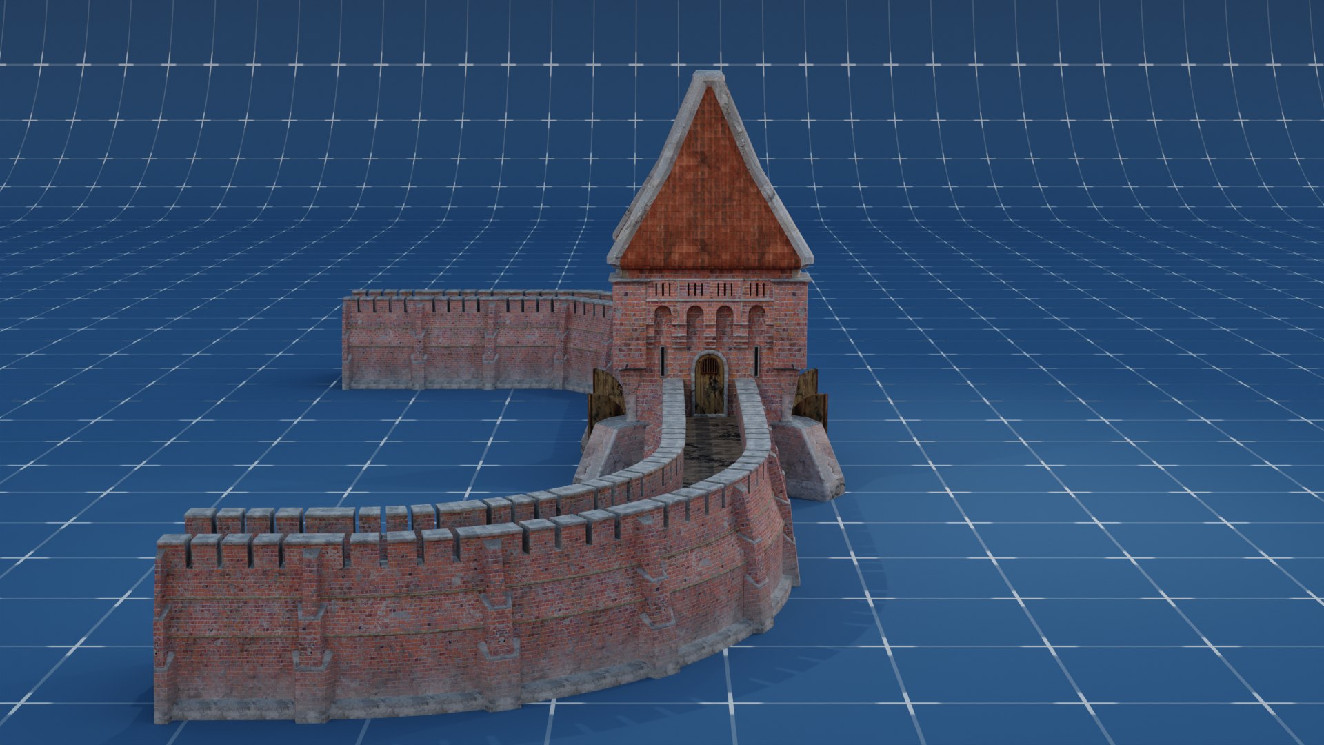 Medieval Walls Gates Asset Pack 3D Model - TurboSquid 2241461