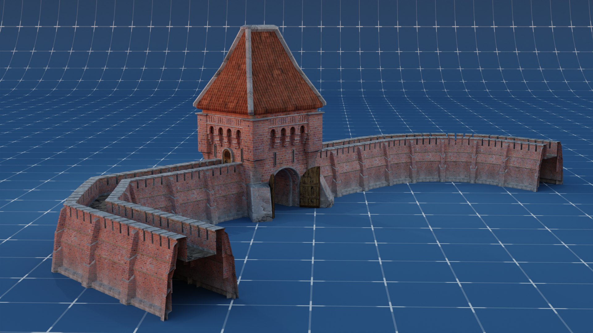 Medieval Walls Gates Asset Pack 3D Model - TurboSquid 2241461