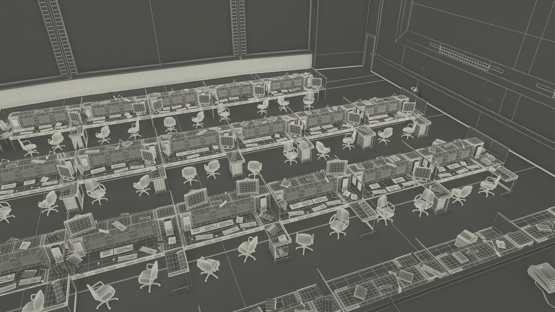 3D Mission Control Center Moscow for International Space Station model ...