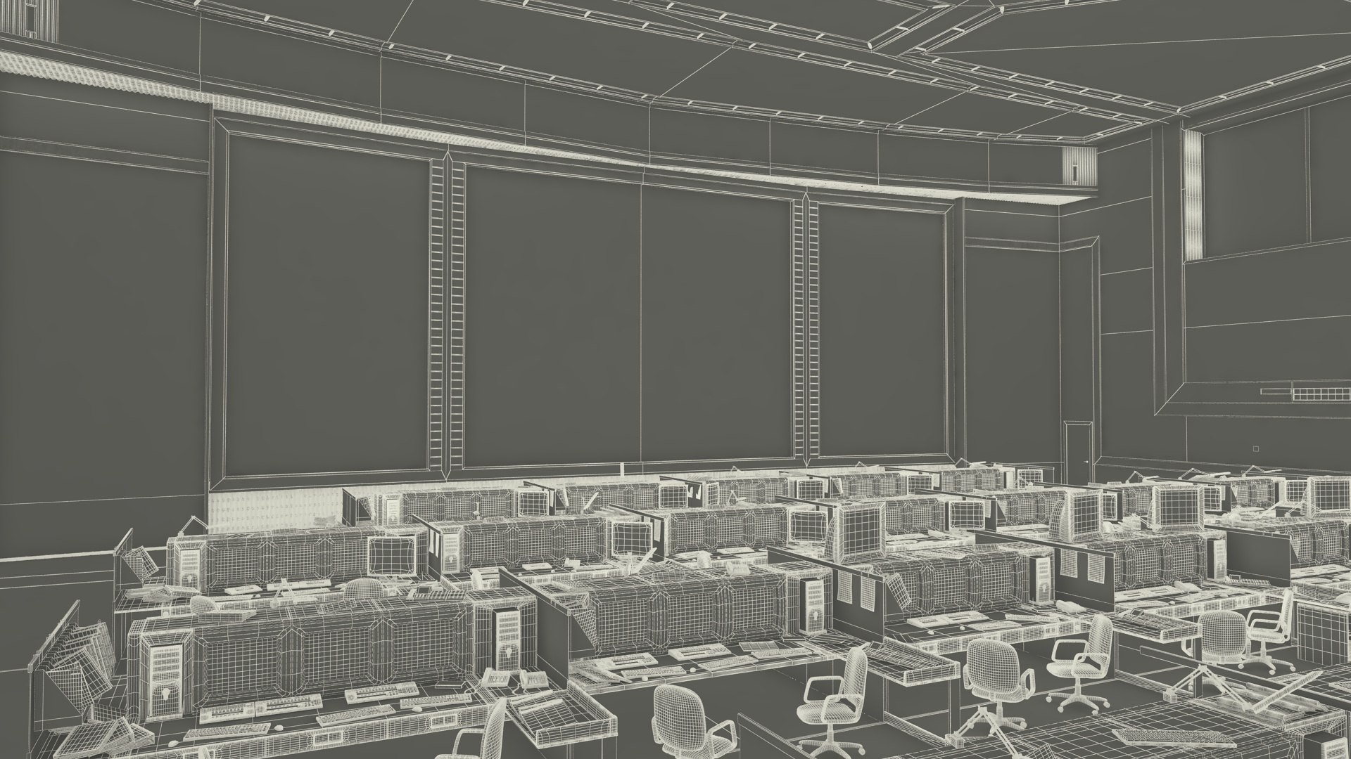 3D Mission Control Center Moscow for International Space Station model ...