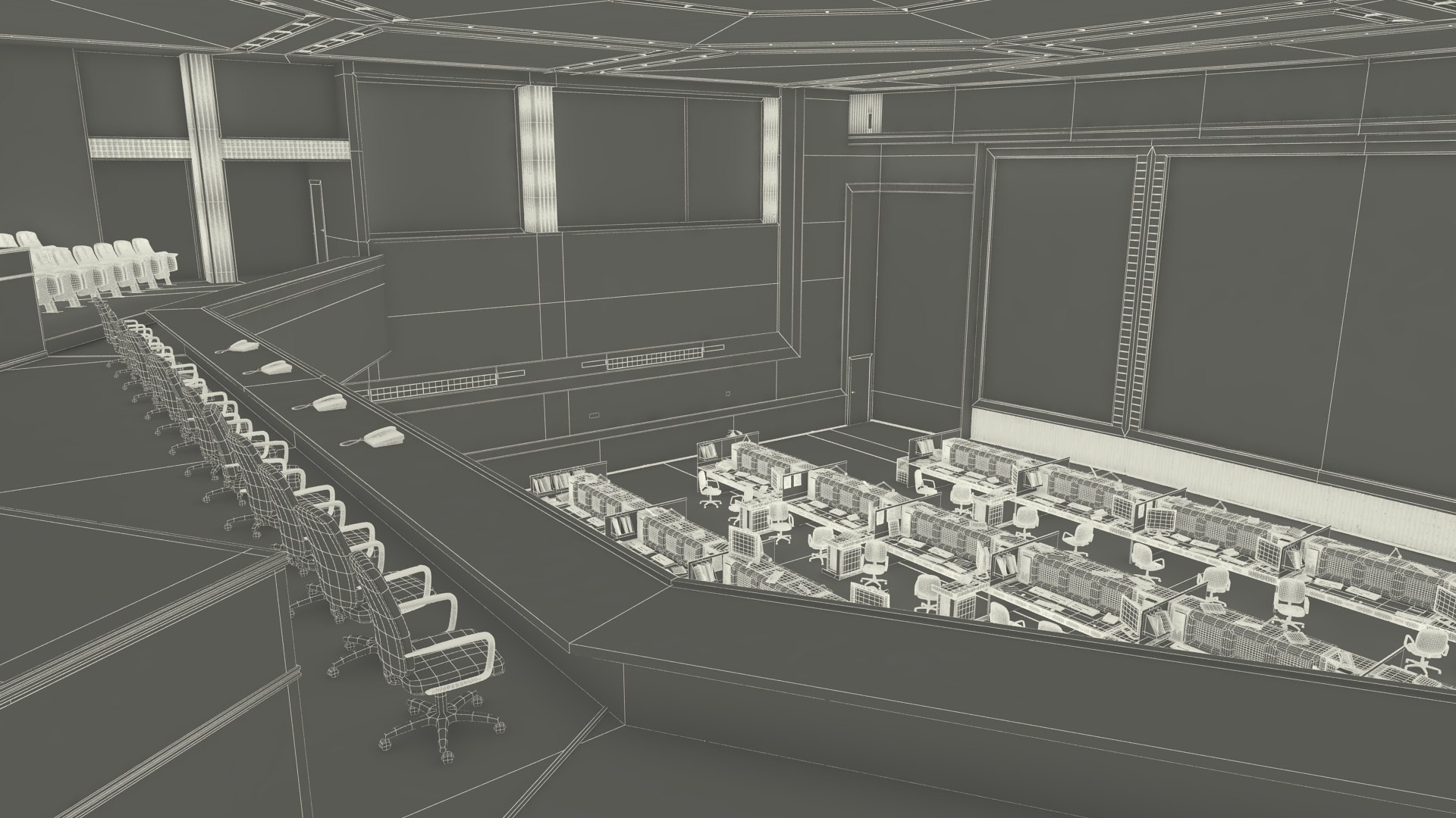 3D Mission Control Center Moscow for International Space Station model ...