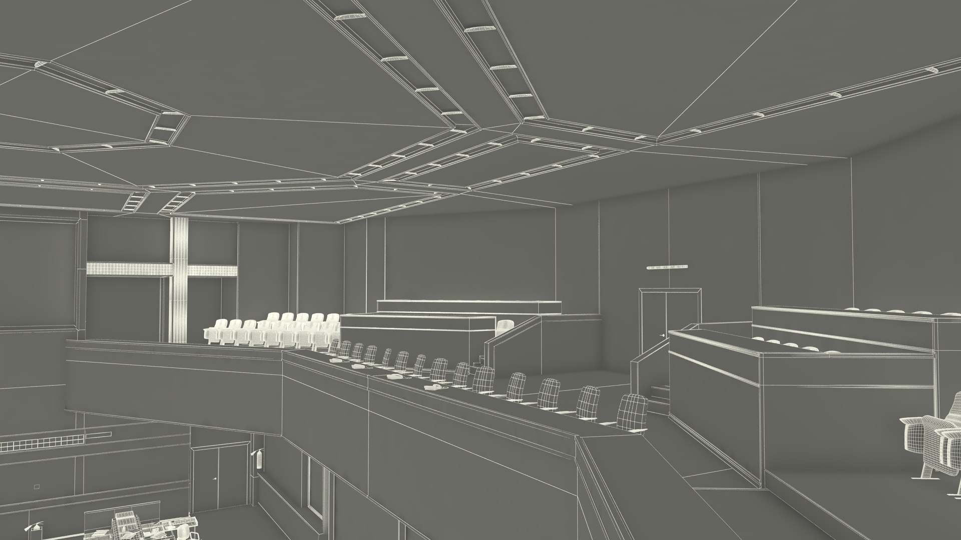 3D Mission Control Center Moscow for International Space Station model ...