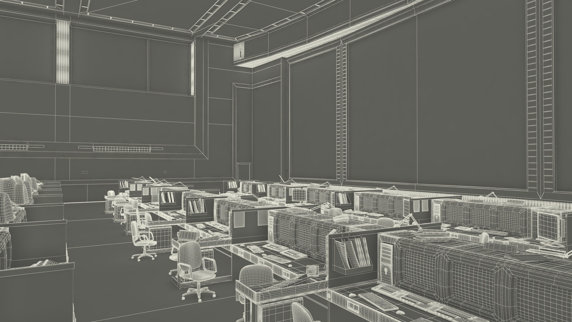 3D Mission Control Center Moscow for International Space Station model ...