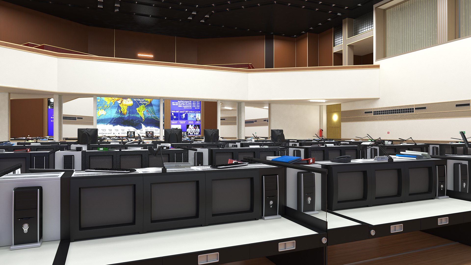 3D Mission Control Center Moscow for International Space Station model ...