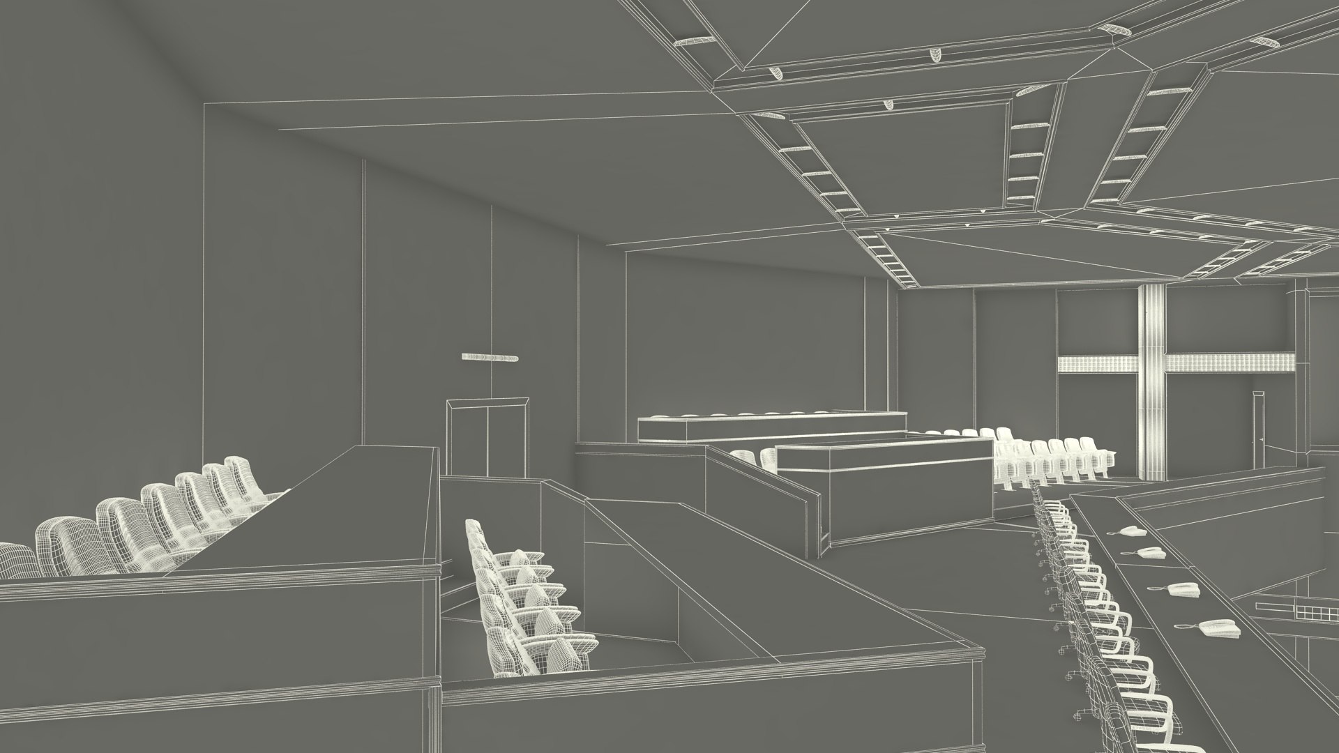 3D Mission Control Center Moscow for International Space Station model ...