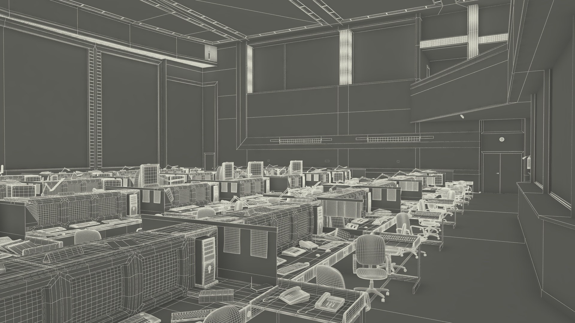 3D Mission Control Center Moscow for International Space Station model ...