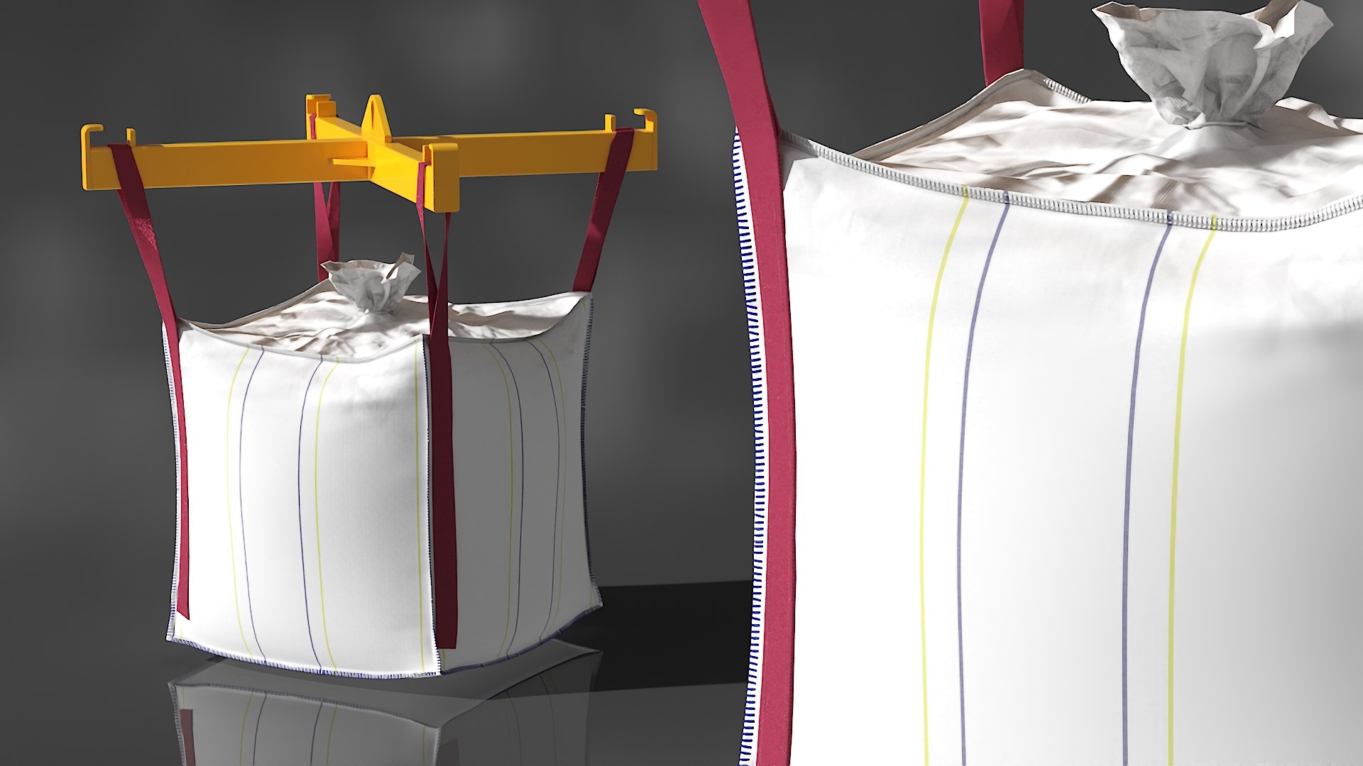 3D 1 Ton Bulk Bag With Lifting Frame - TurboSquid 2315024