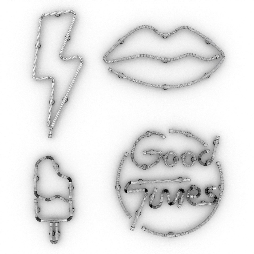 Neon Light Signs 3D Model - TurboSquid 1805713