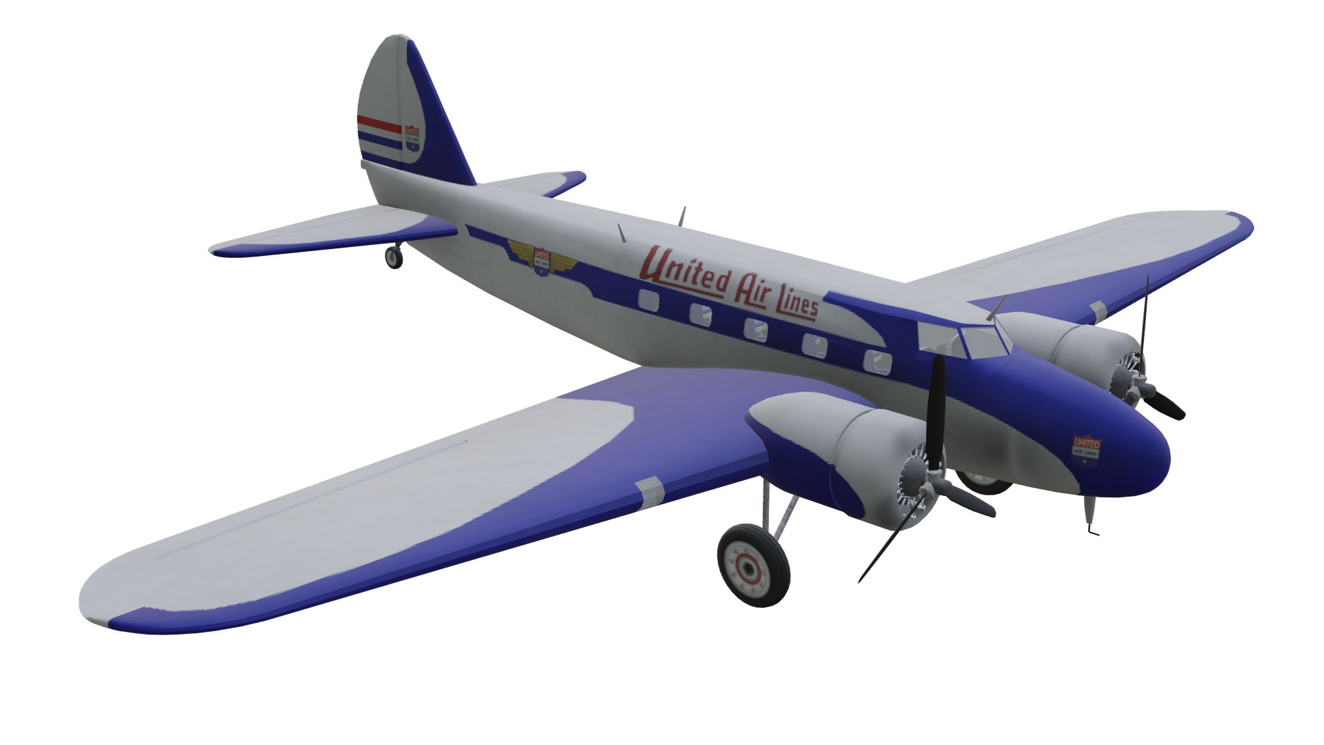 Boeing 247D 3D - TurboSquid 2340385