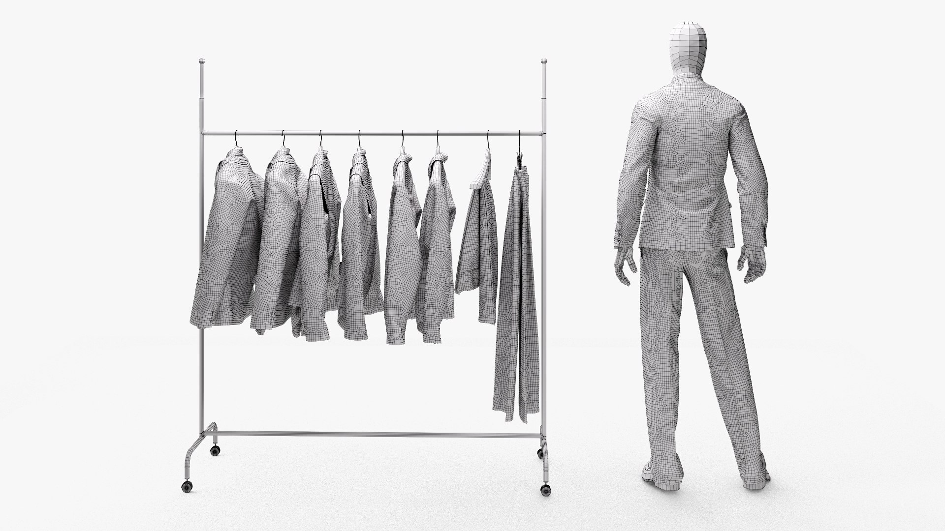 3D Model Suit Male Stand - TurboSquid 1678555