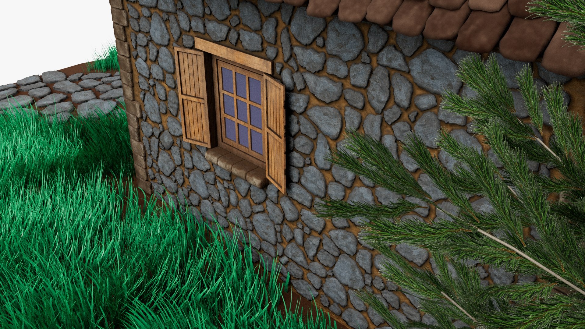 Small Stone Masonry House Model - TurboSquid 2017650