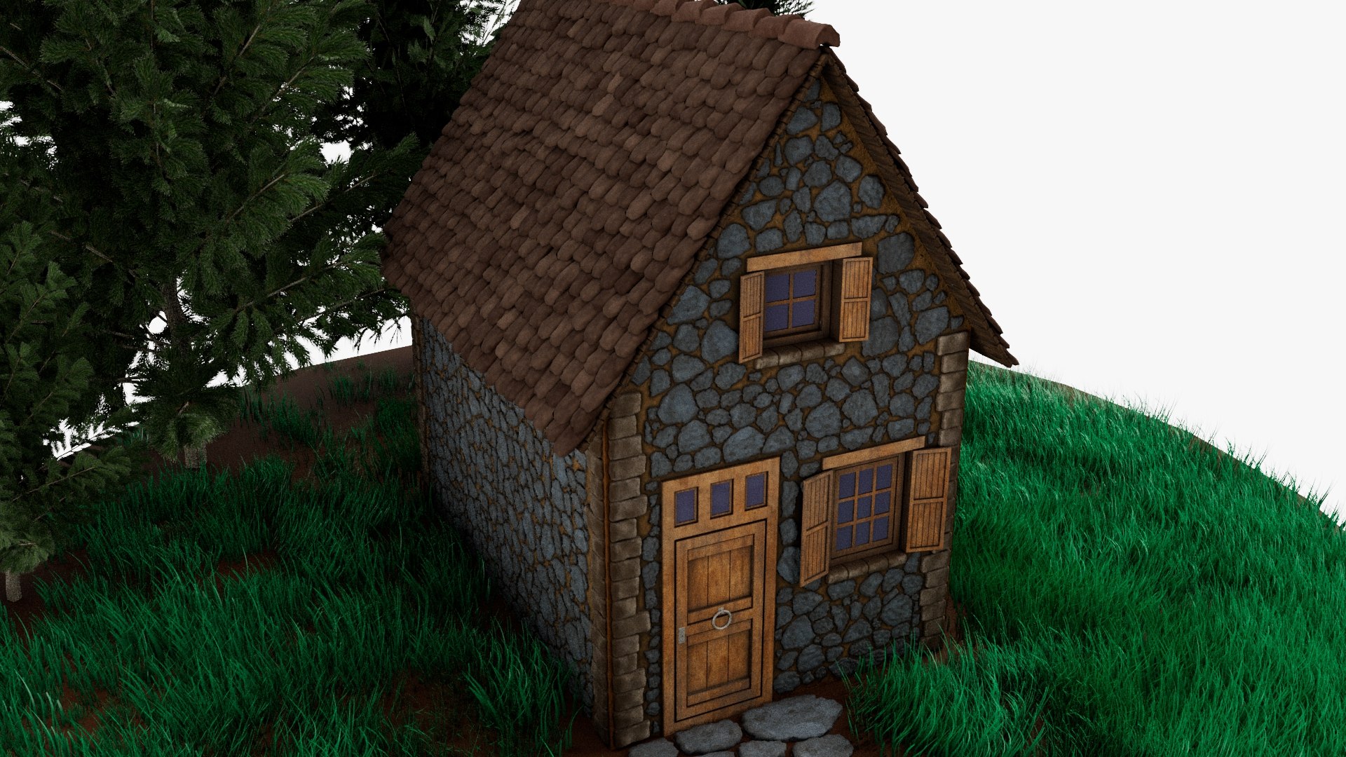 Small Stone Masonry House Model - TurboSquid 2017650