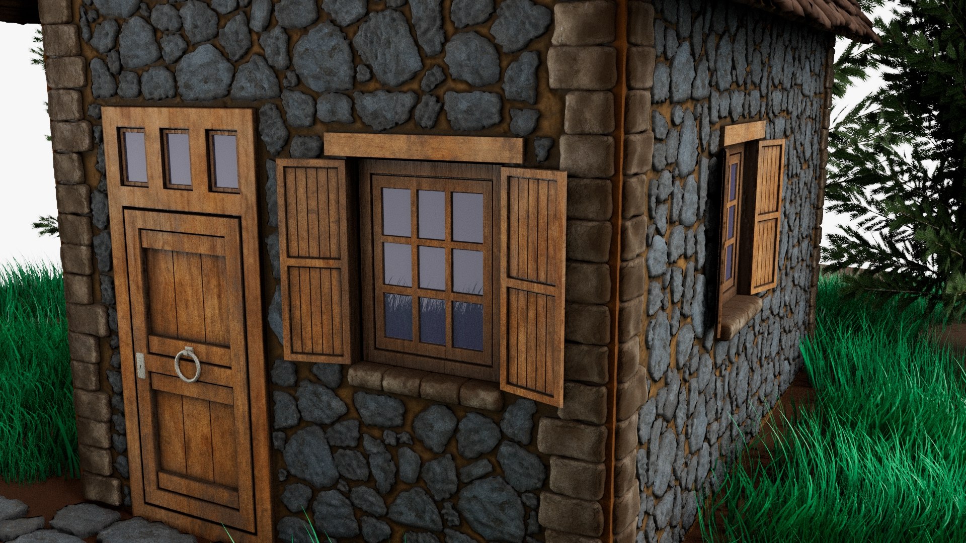 Small Stone Masonry House Model - TurboSquid 2017650